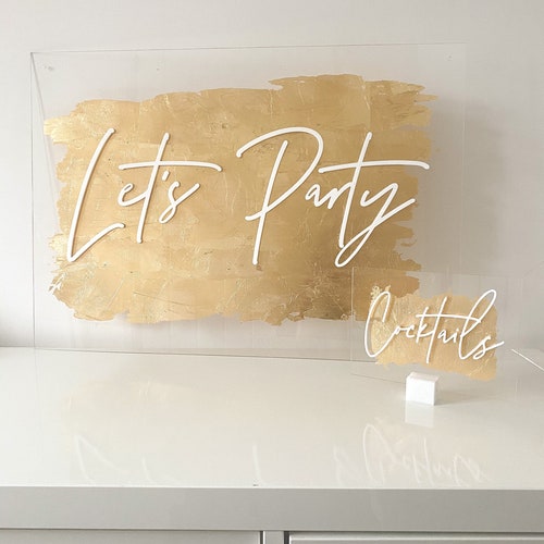 Clear Acrylic Party Sign Cocktails Bar Sign Personalised - Etsy