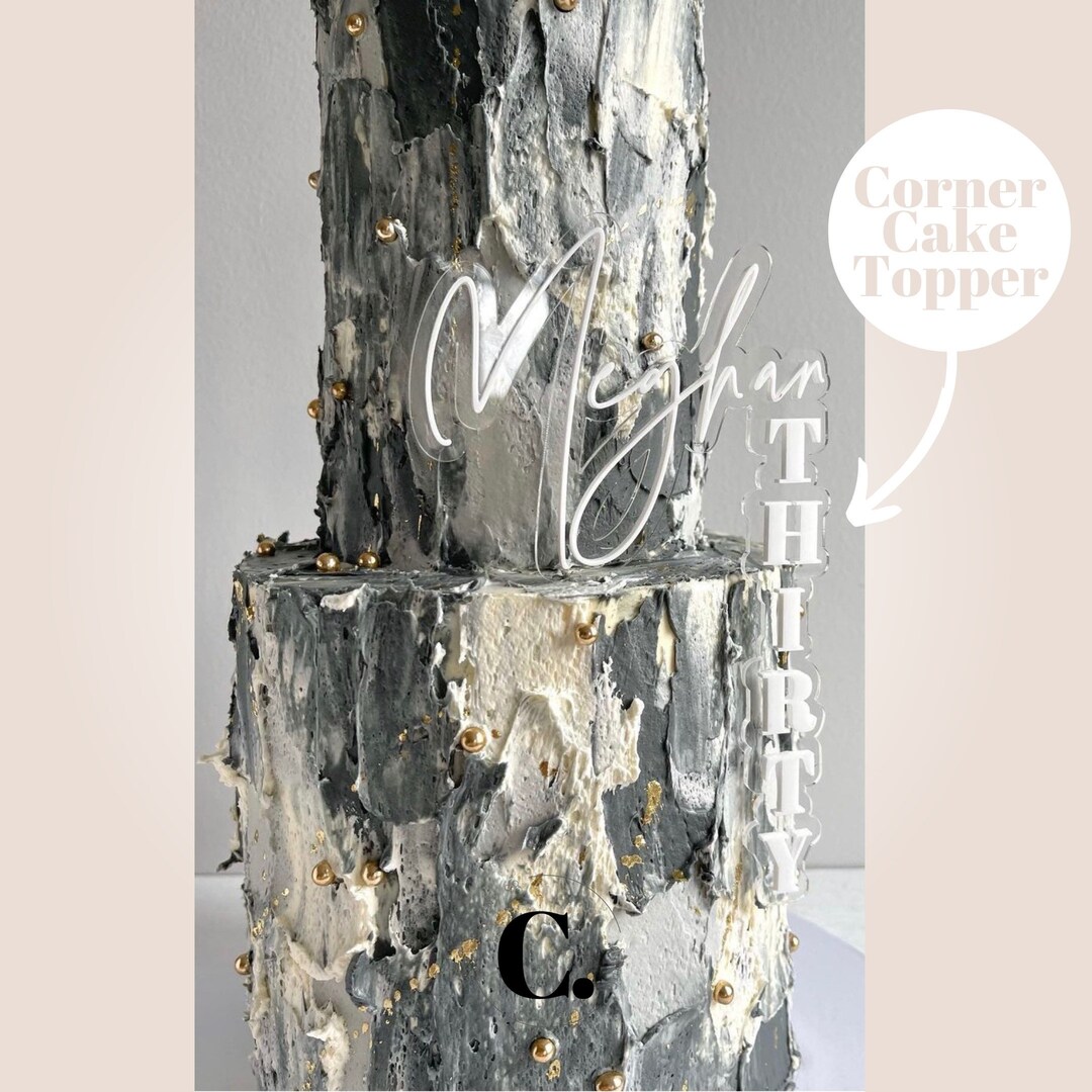 Corner Acrylic Personalised Cake Topper Custom Cake Topper - Etsy