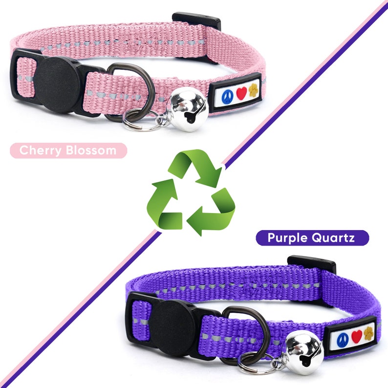 Reflective Breakaway Cat Collar: Recycled Plastic With Bell - Etsy