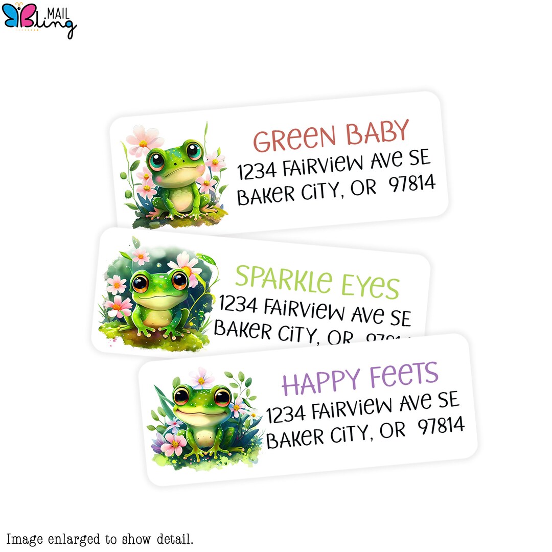 Customized Green Frog Address Labels, Cute Toads, Ribbit - Etsy
