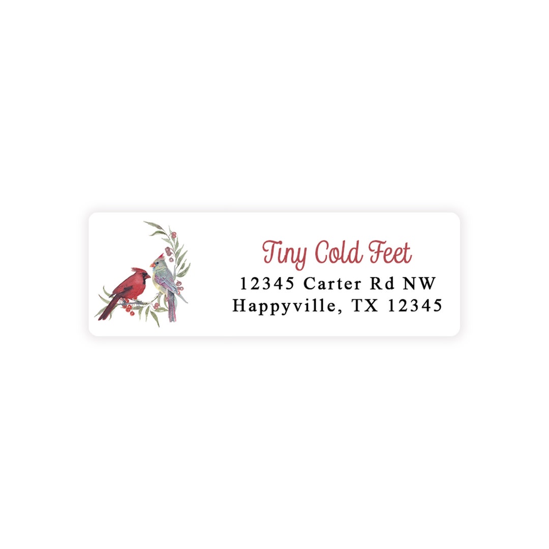 Winter Themed Cardinals Address Labels - Etsy