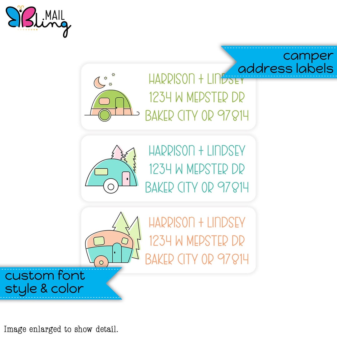 Cute Camper Address Labels Camping Mailing Labels - Etsy