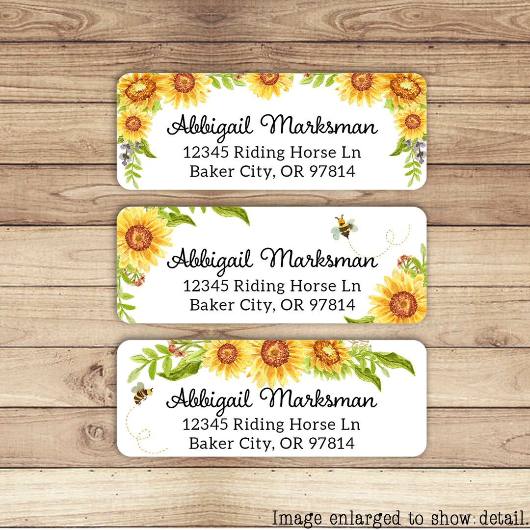 Sunflower Summer Return Address Mailing Labels Classic 30S - Etsy