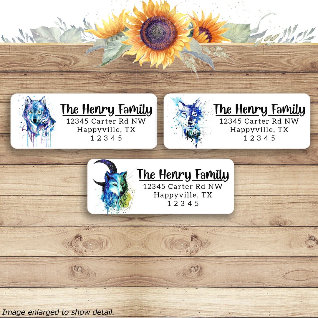Personalized Wolf Address Return Mailing Labels Stickers (#30LO) - Etsy