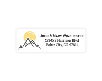 Mountain Return Address Labels, Forest Address Stickers for Woodland ...