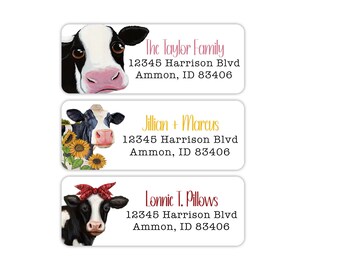 Address Labels Cow - Etsy