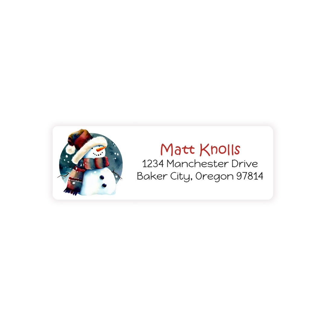 Classic Snowman Christmas Address Labels - Etsy