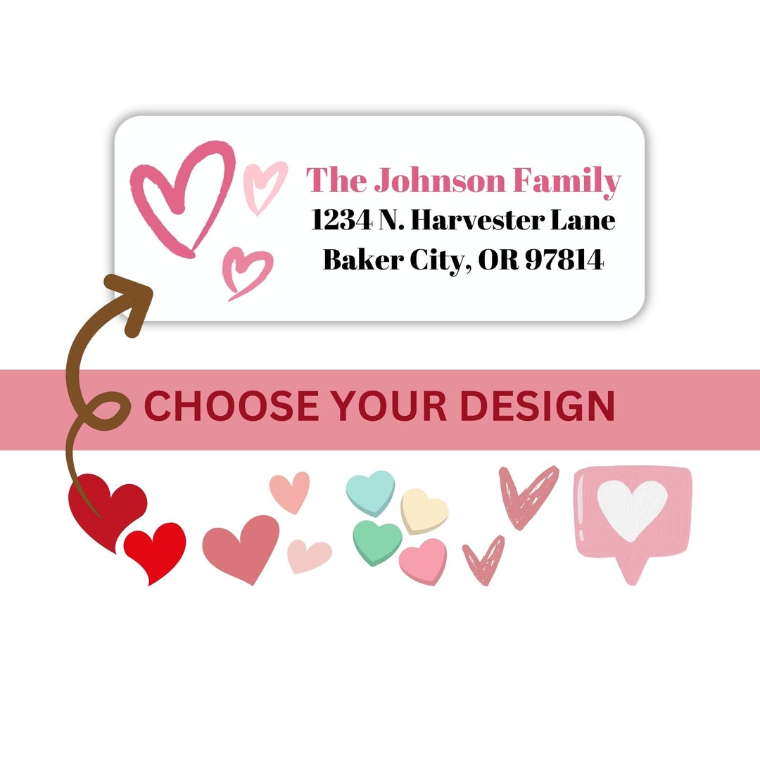 Personalized Heart Address Labels - Etsy