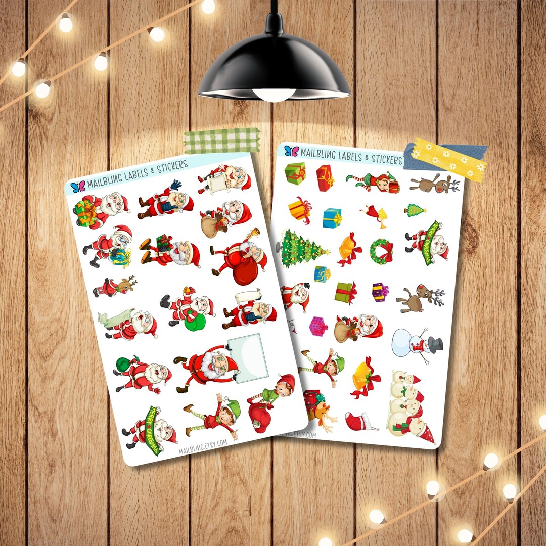 Christmas Stickers. 2 Half Sheets Included. - Etsy