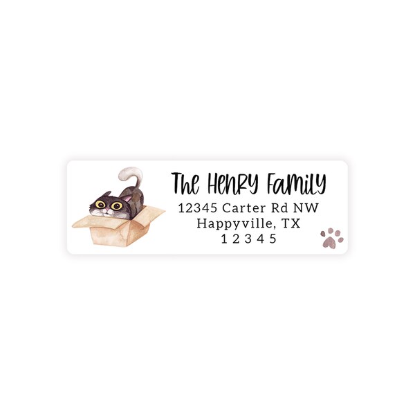 Cat Address Labels - Etsy