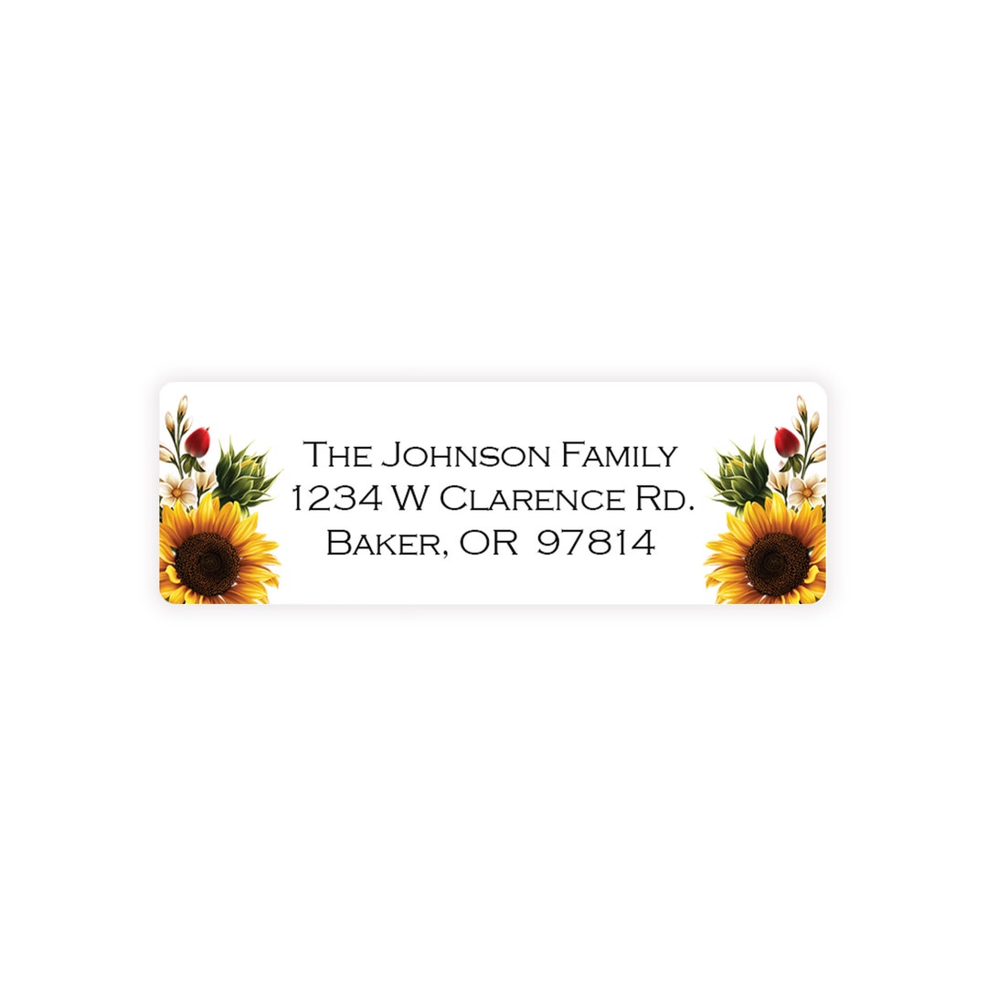 Sunflower Summer Return Mailing Labels - Etsy