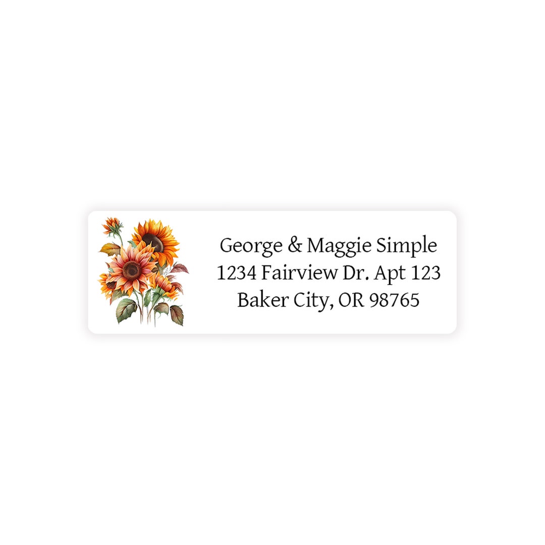 Sunny Sunflower Mailing Labels - Etsy