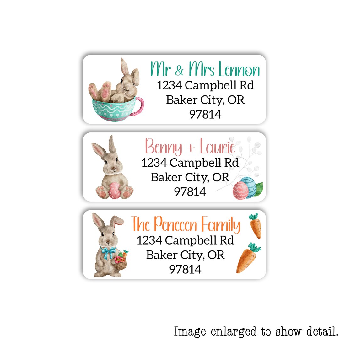 Address Labels | Easter Bunny Labels | Spring Rabbits (30/27) - Etsy