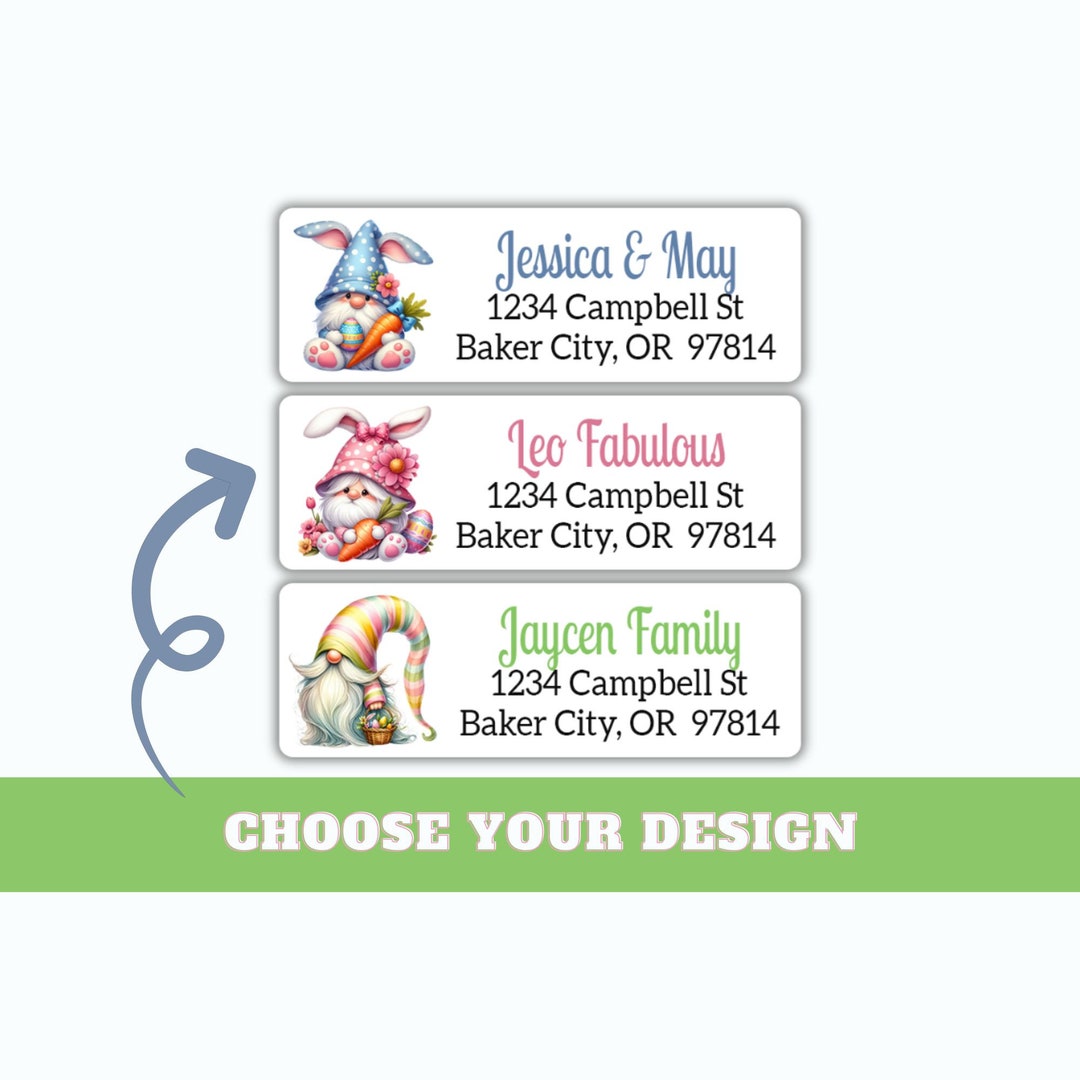 Cute Gnome Easter Return Address Labels - Etsy
