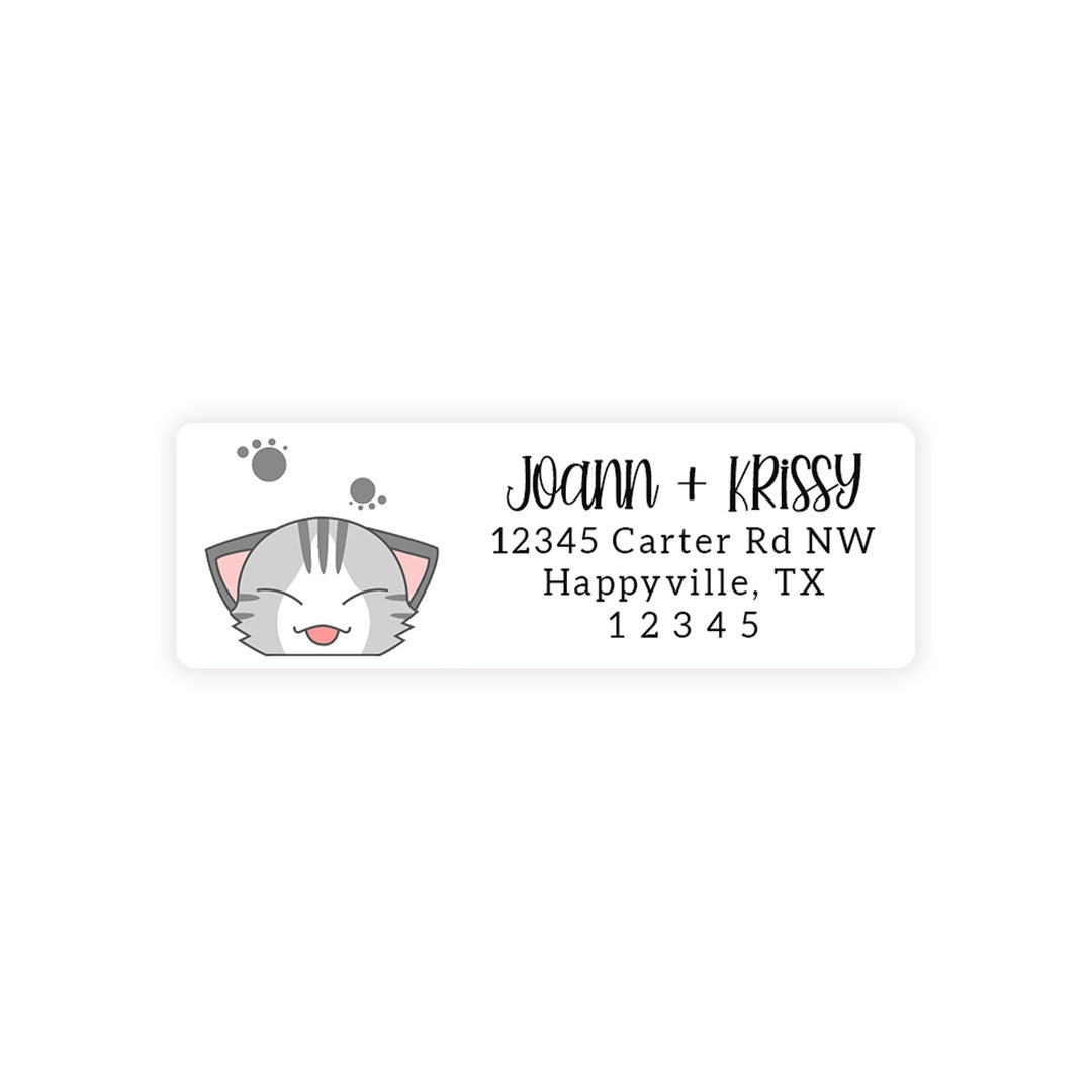 Artistic Cat and Kitten Address Labels - Etsy