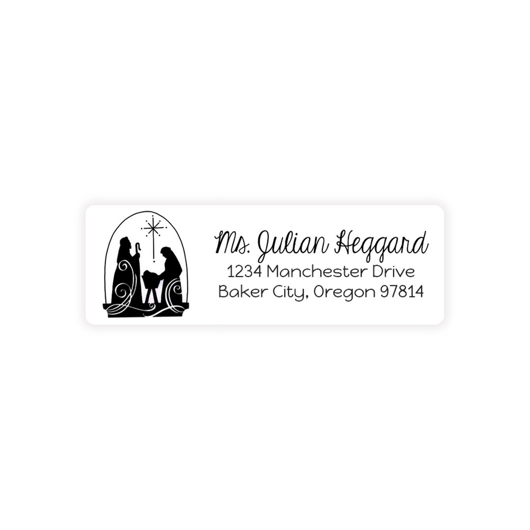 Religious Christian Silhouette Christmas Return Address Labels - Etsy