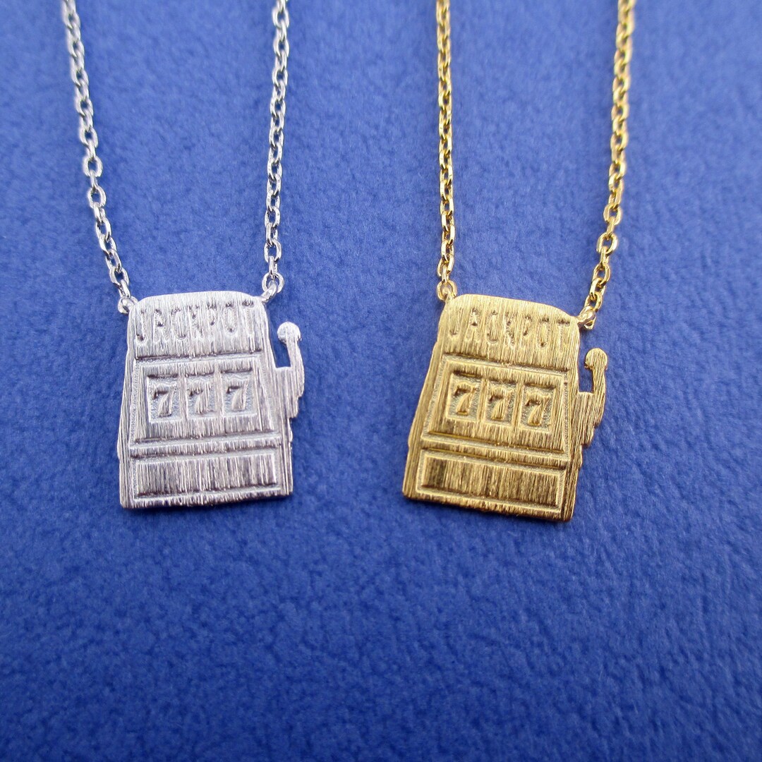 Slot Machine Shaped Winning Jackpot Triple 7s Pendant Necklace in ...