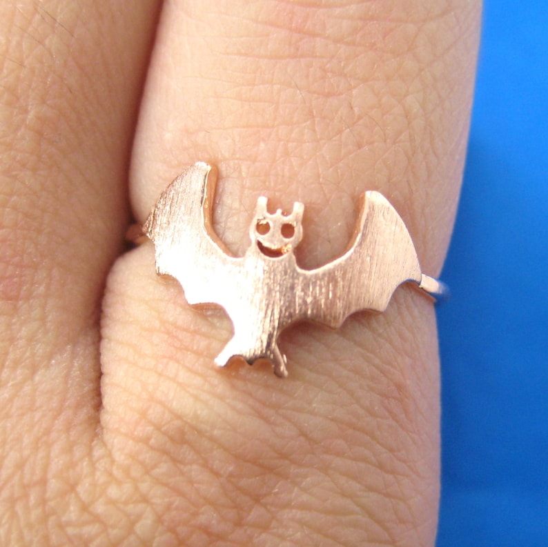 Super Cute and Simple Bat Shaped Animal Themed Ring in Rose - Etsy