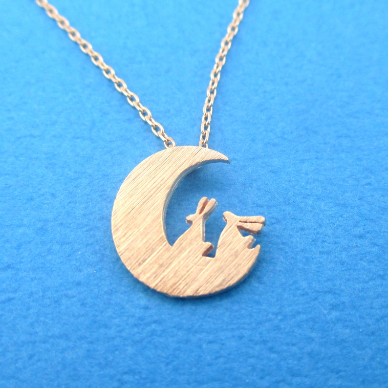Bunnies on the Moon Silhouette Rabbit Shaped Animal Charm - Etsy