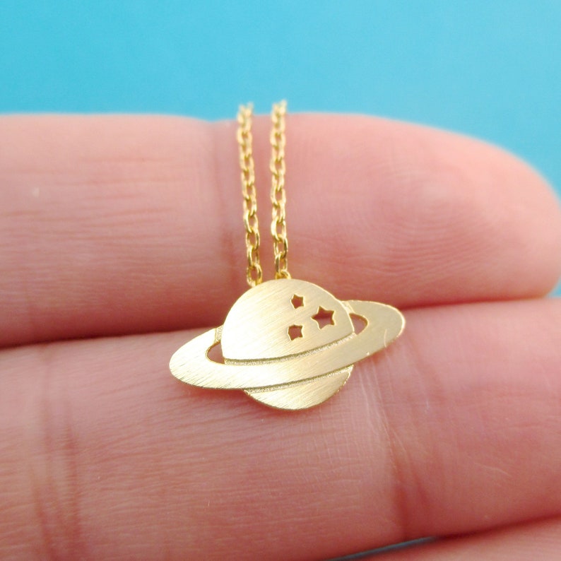 Planet Saturn Shaped NASA Cosmos Space Galaxy Themed Pendant Necklace ...