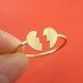 Broken Heart Shaped Adjustable Ring in Gold | Shattered Heart Puzzle - Etsy