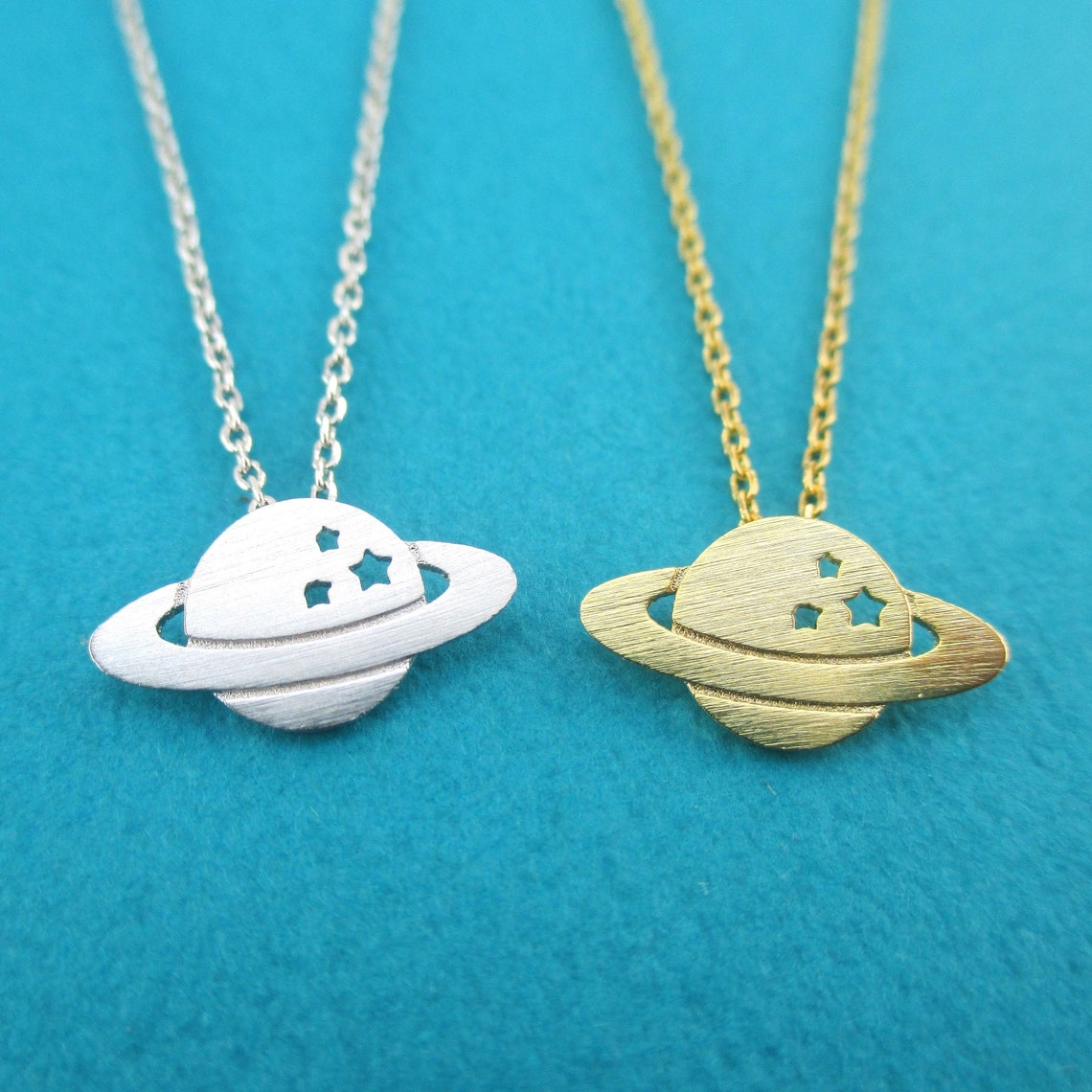 Planet Saturn Shaped NASA Cosmos Space Galaxy Themed Pendant Necklace ...