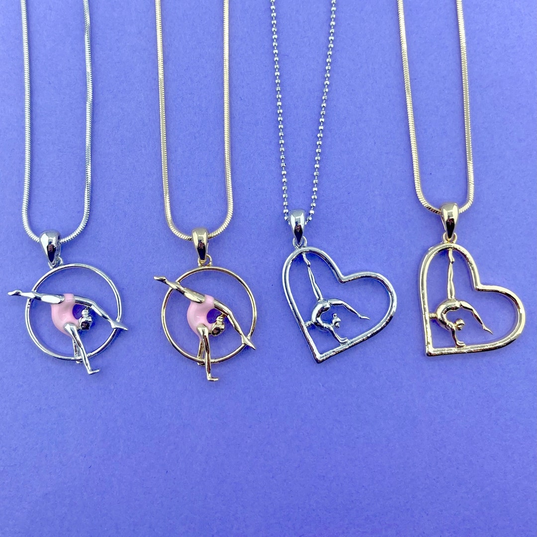 Aerial Hoop Gymnastic Acro Acrobatic Dancer Girl Heart Shaped Pendant ...