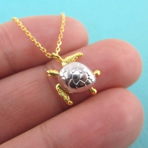 3D Marine Loggerhead Sea Turtle Shaped Caretta Pendant Necklace in ...