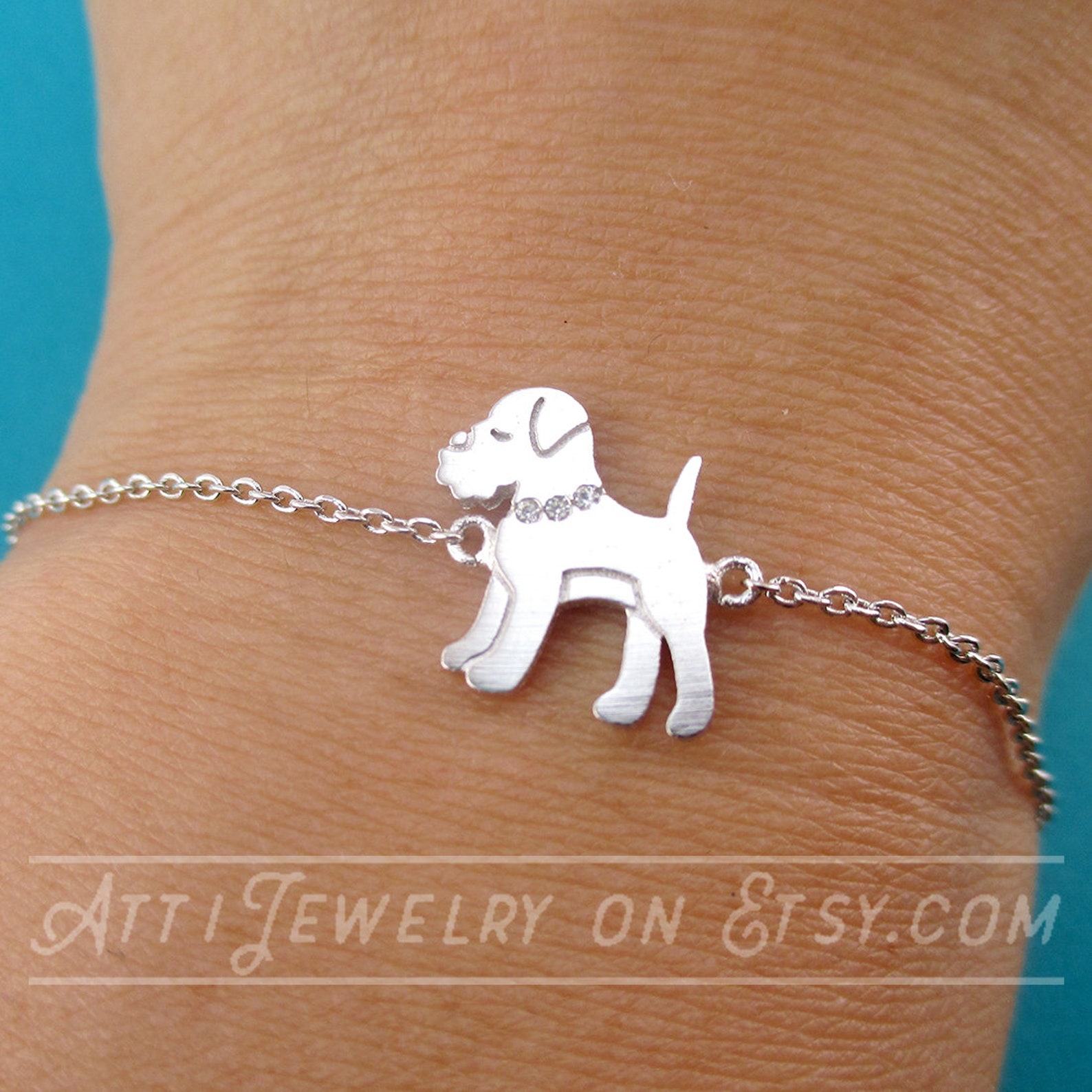 Super Cute Schnauzer Dog Shaped Charm Bracelet in Gold Rose - Etsy