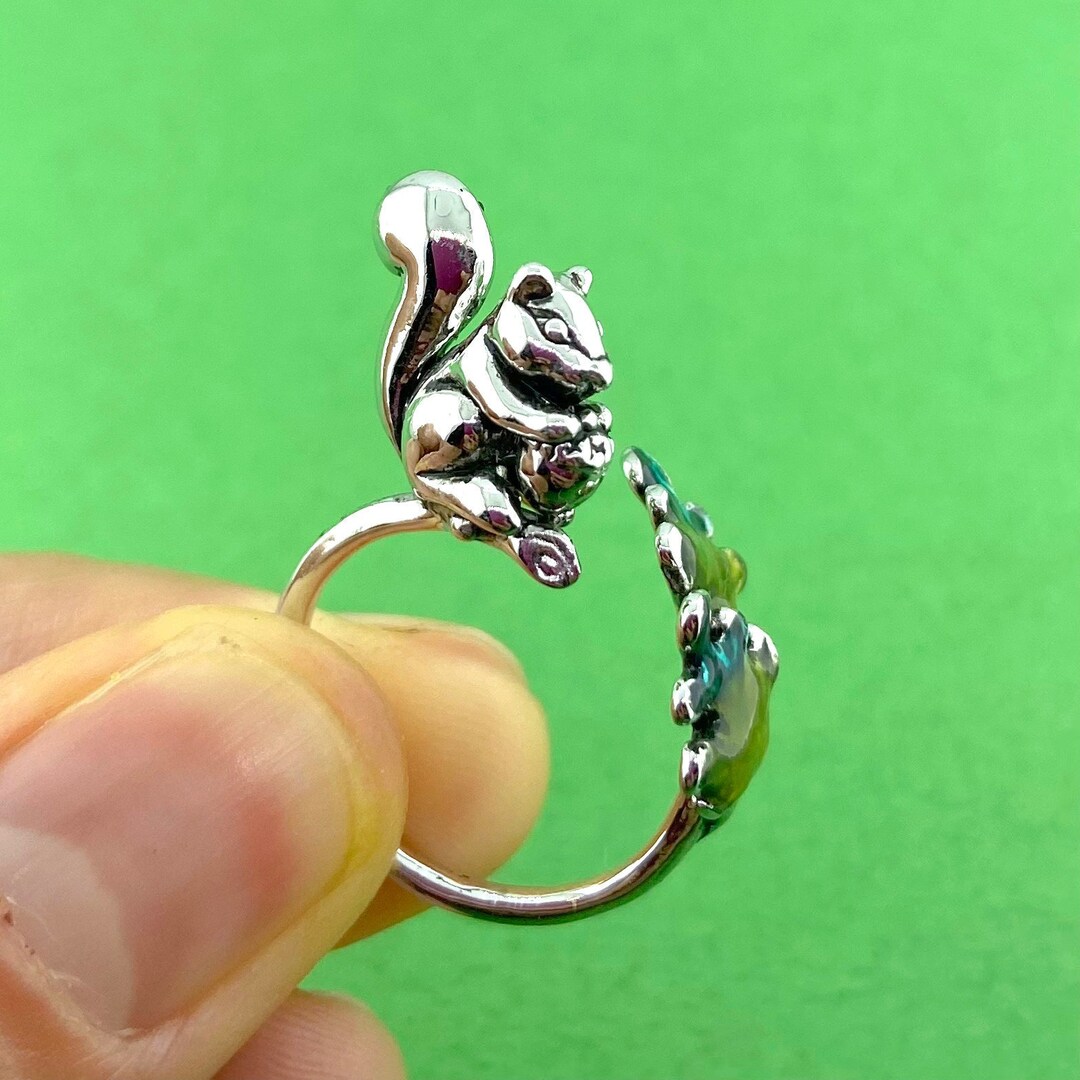 Tiny Little Squirrel Chipmunk and Forest Leaves Shaped Enamel ...