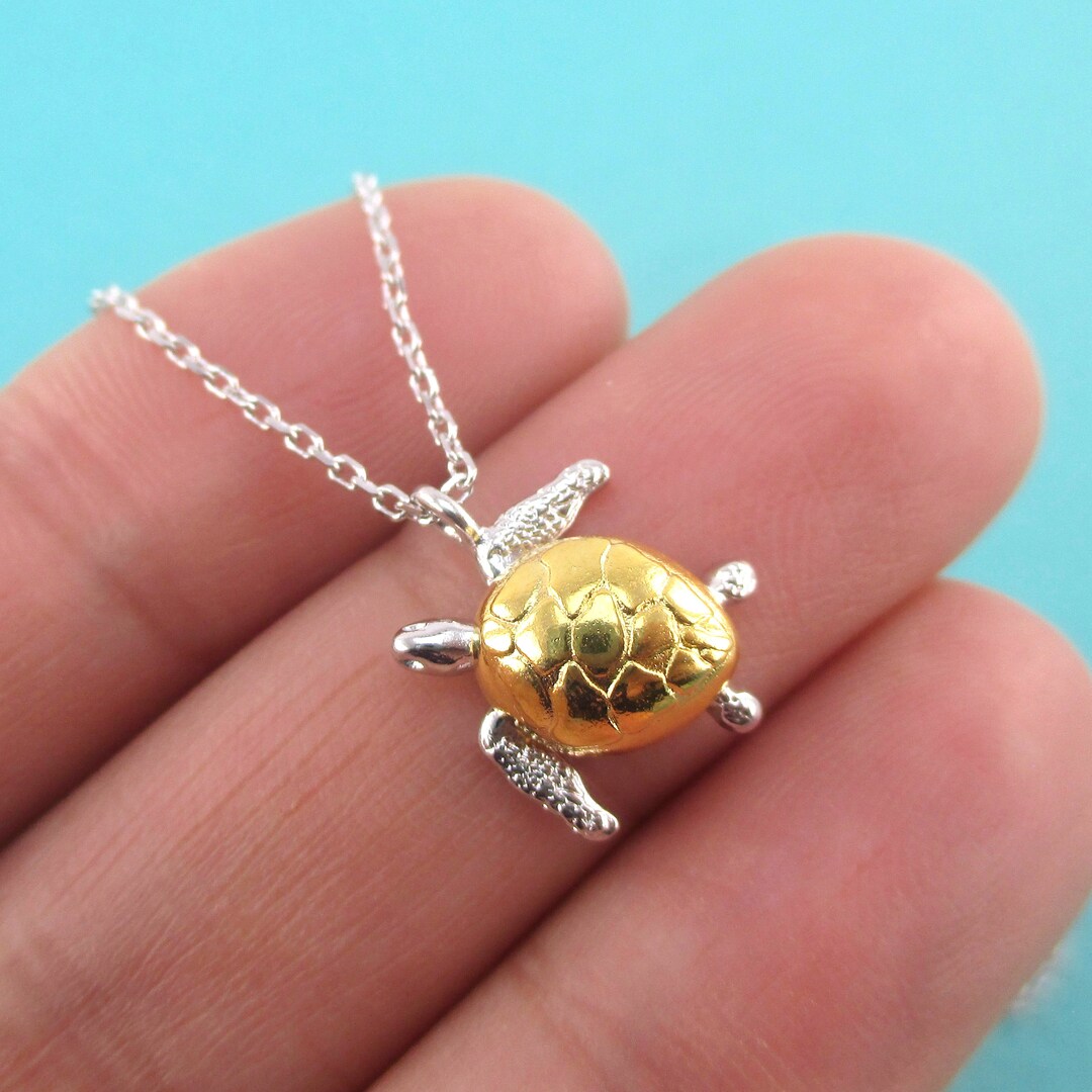 3D Marine Loggerhead Sea Turtle Shaped Caretta Pendant Necklace in ...