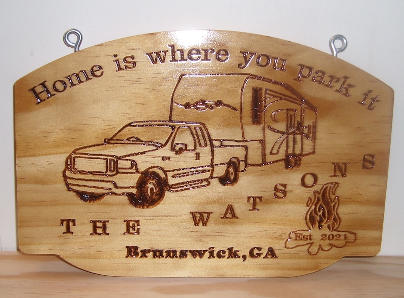 Personalized Wood Sign Camp Camper RV Family Name Any Text. V CARVED ...