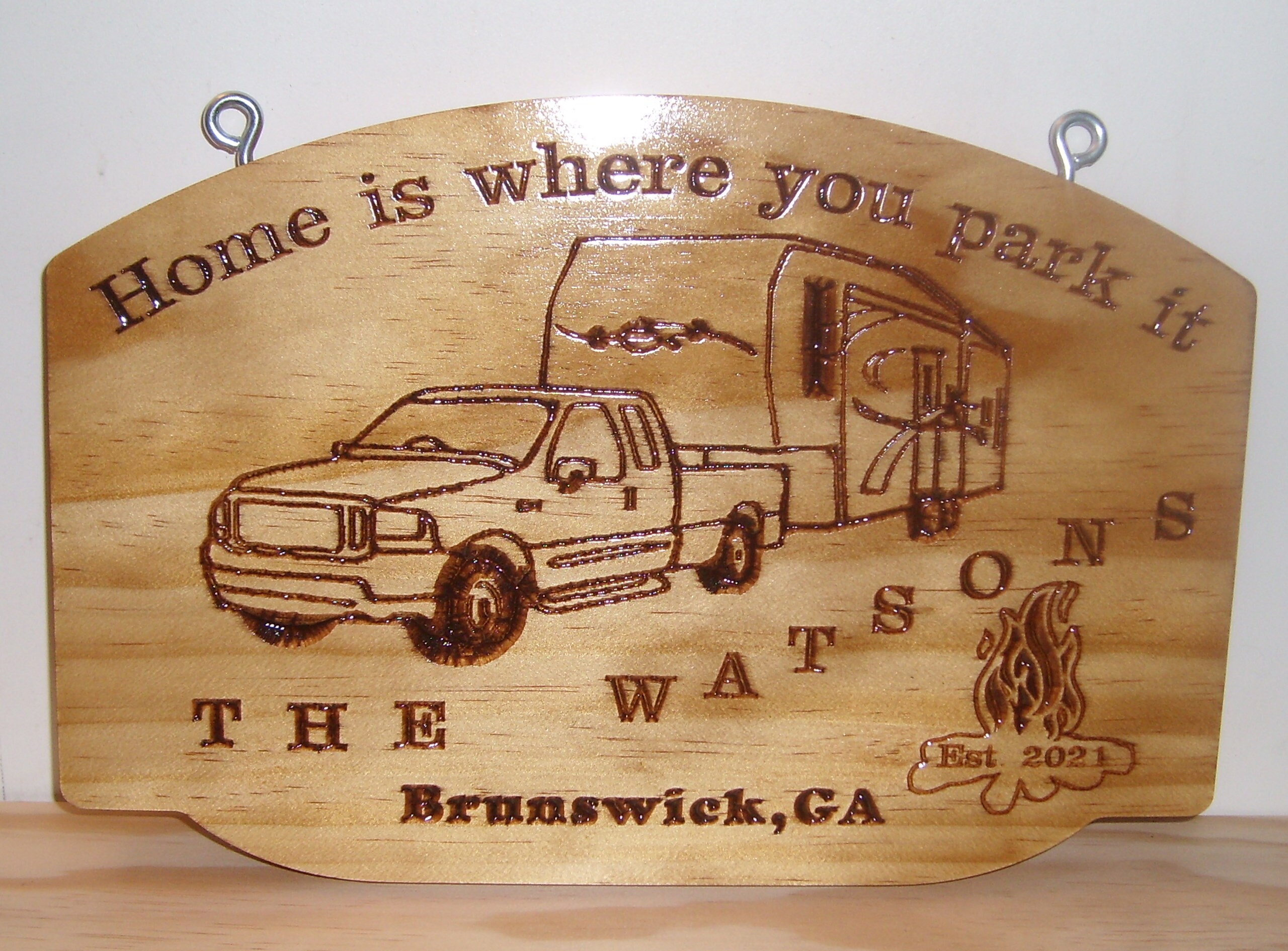 Personalized Wood Sign Camp Camper RV Family Name Any Text. V CARVED ...