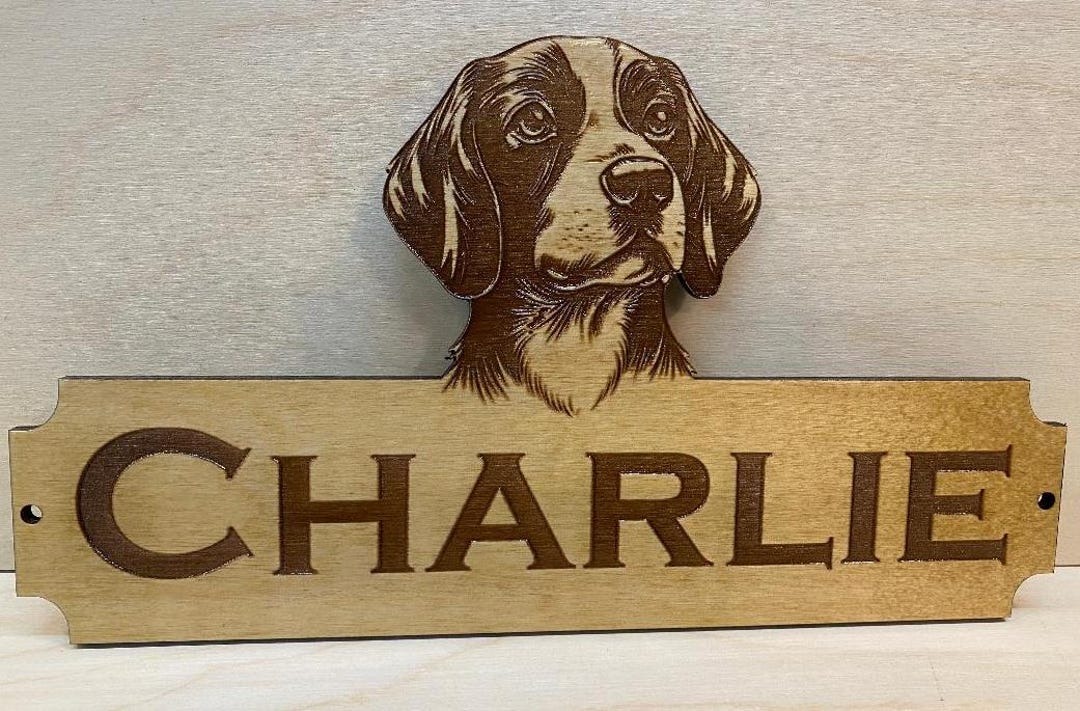 Personalized Dog Bone Name Sign, Wooden Dog Name Tag, Dog Kennel and ...