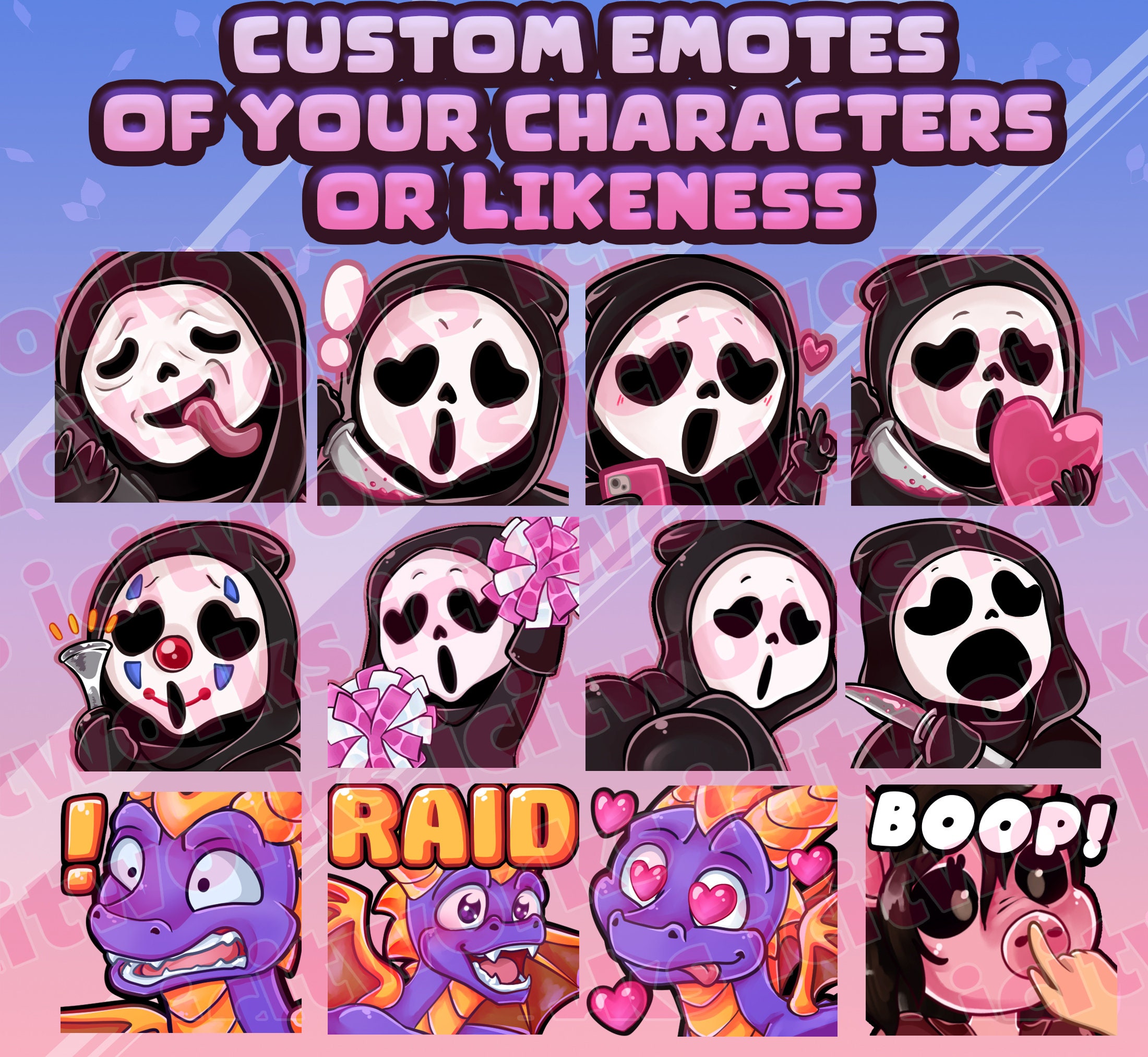 Custom Chibi Emote Twitch Sub Emotes Static Emojis Commission ...