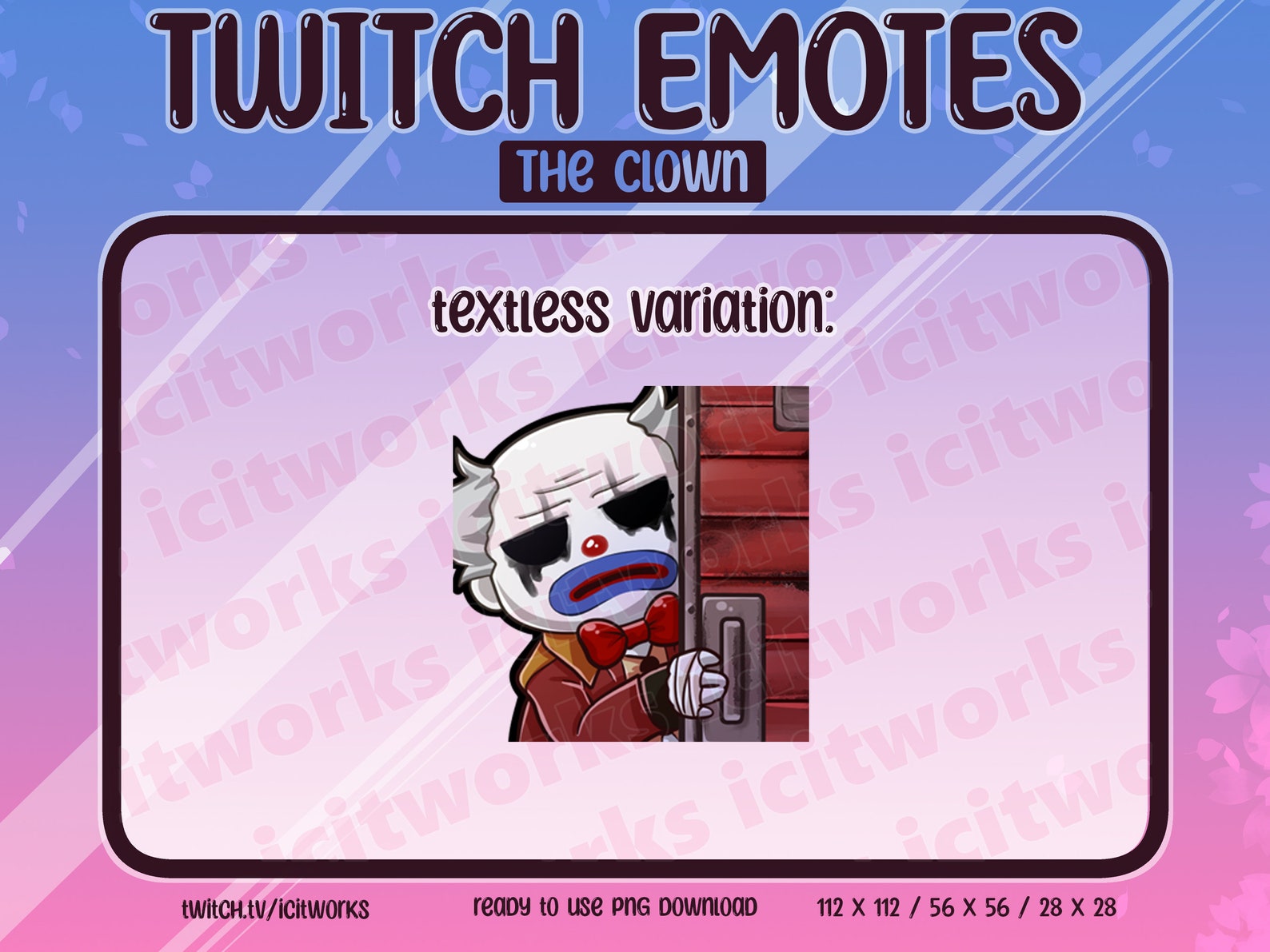 The Clown Jeffrey Hawk Chibi Cute Twitch Emotes Set of 6 DBD - Etsy