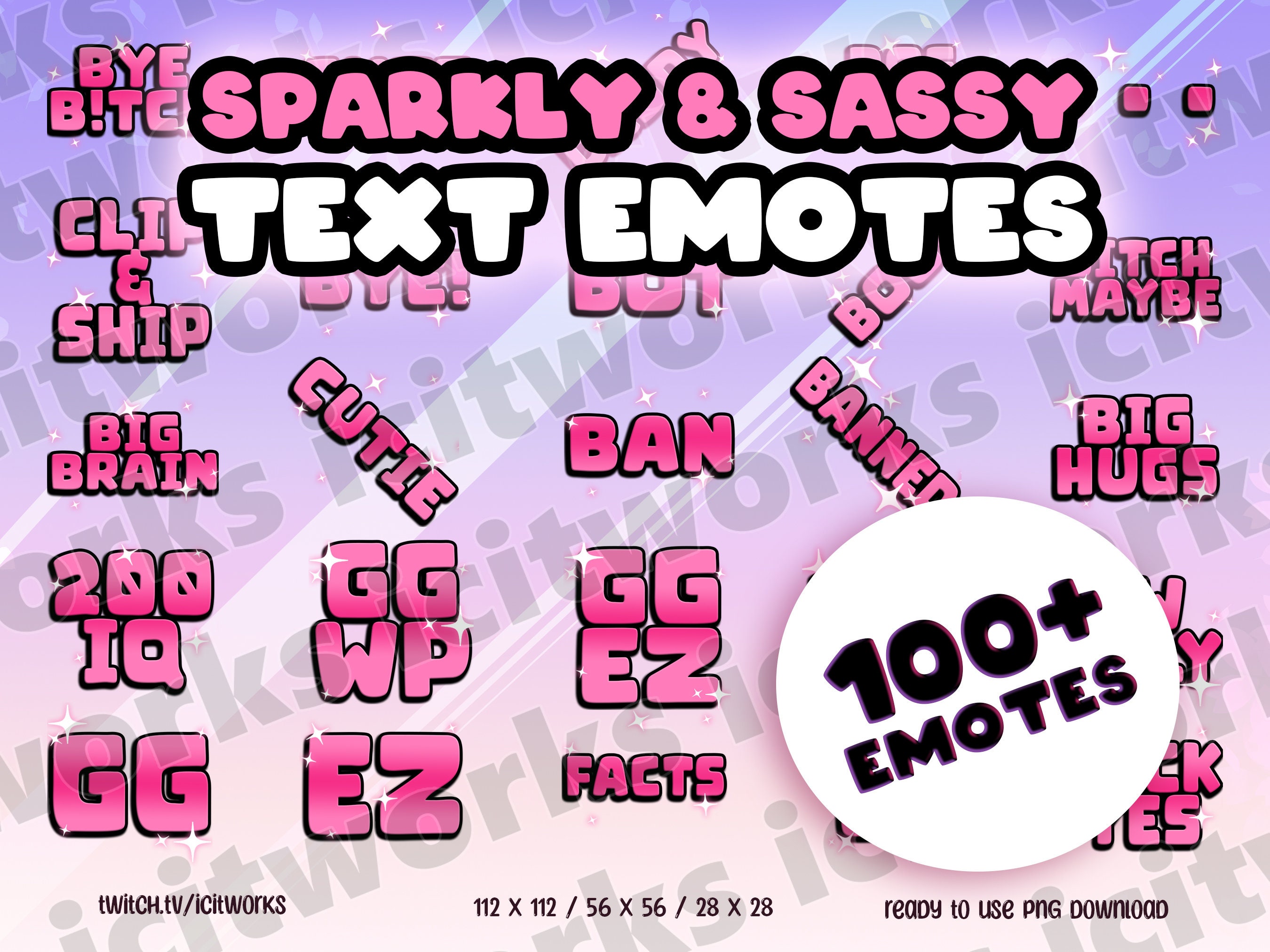 102 Discord Pink Text Emotes Set - Funny and Silly Words Sayings Memes ...