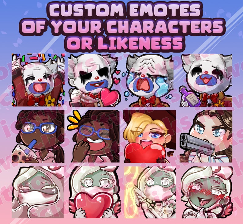 Custom Chibi Emote Twitch Sub Emotes Static Emojis Commission ...
