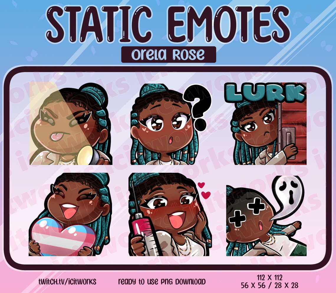 Orela Rose Chibi Cute Twitch Emotes Set of 6 Survivor Main DBD Dead by ...