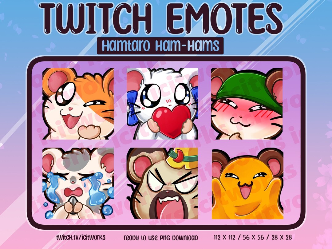 Hamtaro Inspired Ham-hams Twitch Emote Set of 9 (6 + 3 Variations) - Etsy