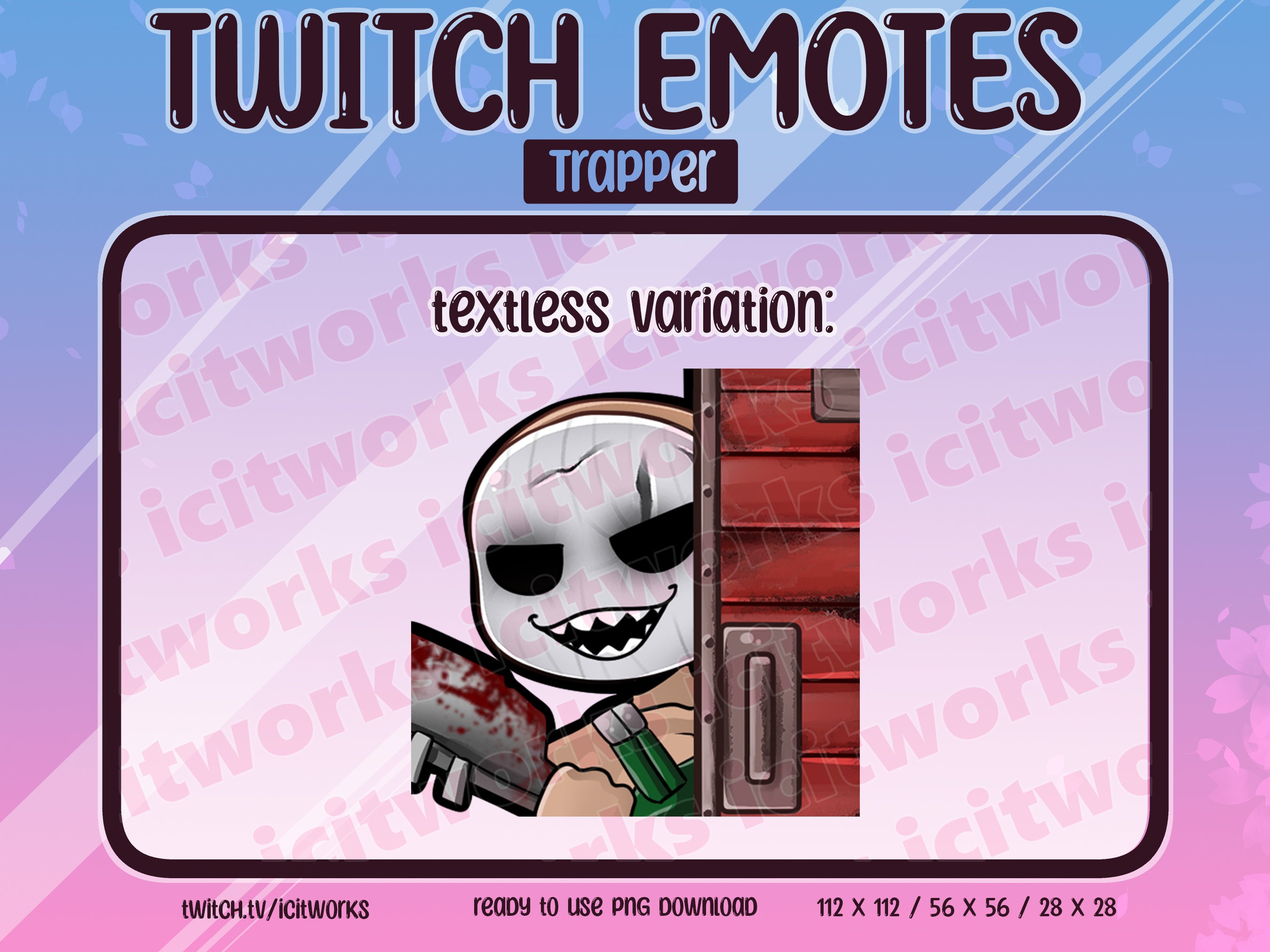 Trapper Chibi Cute Twitch Emotes Set DBD Dead by Daylight Killer Main ...