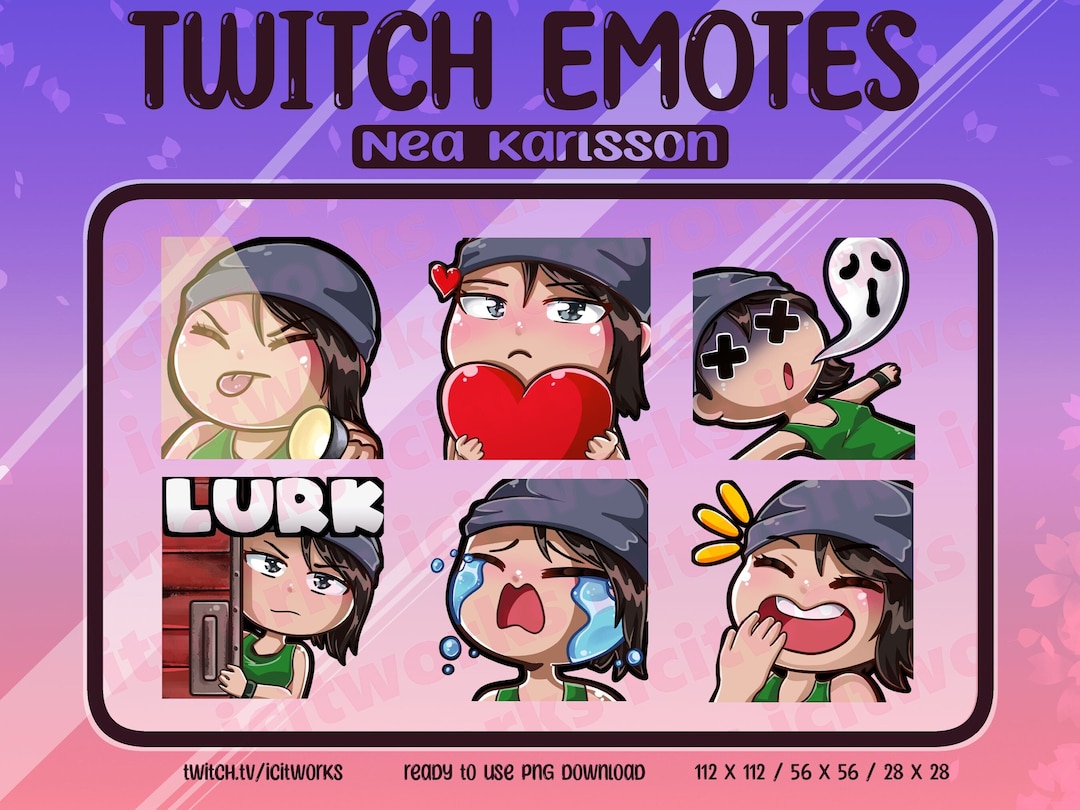 Nea Karlsson Chibi Cute Twitch Emotes Set of 6 DBD Dead by Daylight ...