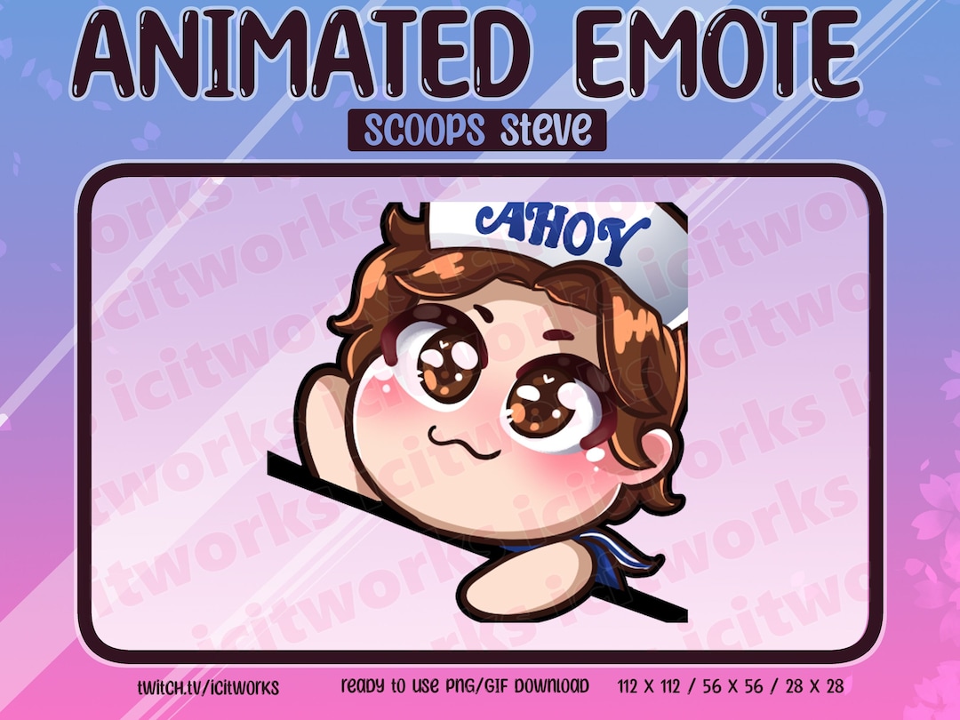 Steve Harrington Bongo Cat Animated Scoops Ahoy Chibi Twitch Emote GIF ...