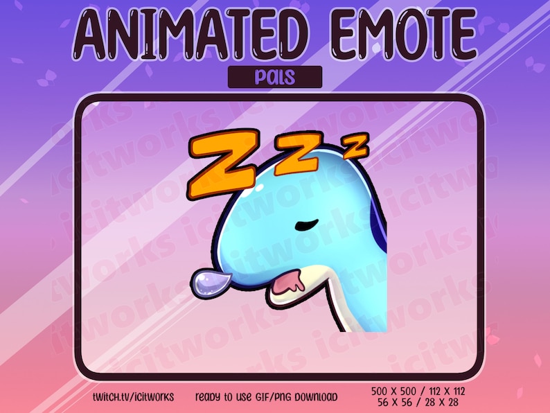 Relaxaurus Palworld ANIMATED Sleeping Dinosaur Chill Tired Emoji Twitch ...