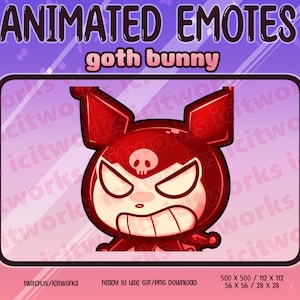 Angry Rage Animated Emote Discord Twitch Emoji Gothic Bunny Plush ...