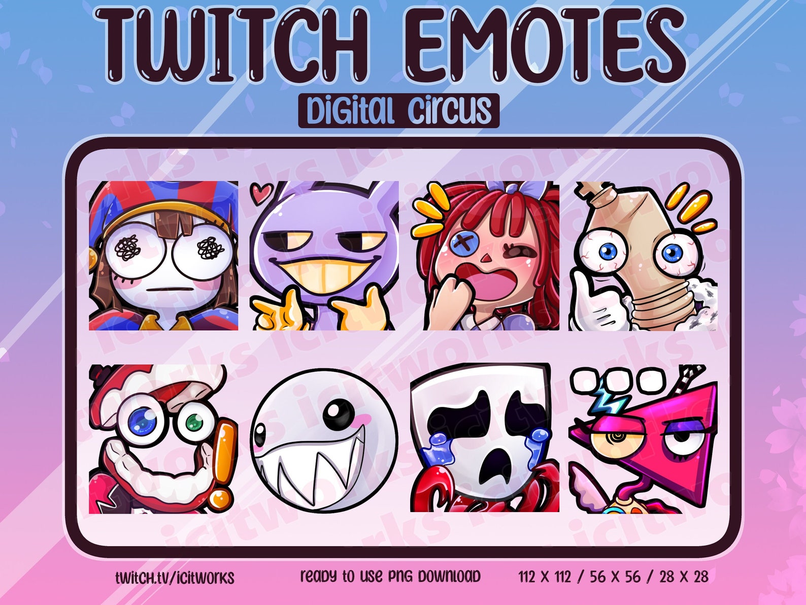 The Amazing Digital Circus Twitch Emotes Discord Pomni Jax Chibi Emoji ...