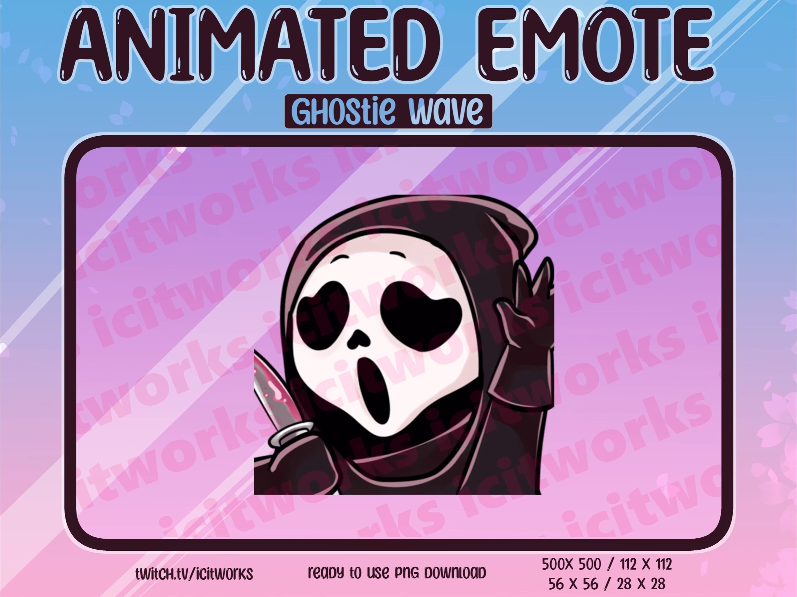 Ghost Face Animated Waving Wave Greeting Twitch Emote GIF DBD - Etsy