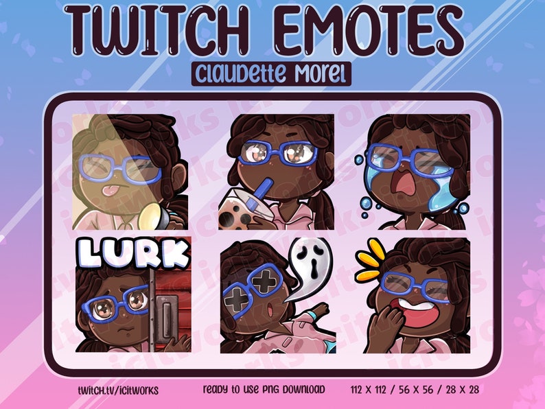 Claudette Morel Chibi Cute Twitch Emotes Set of 6 Survivor Main DBD ...