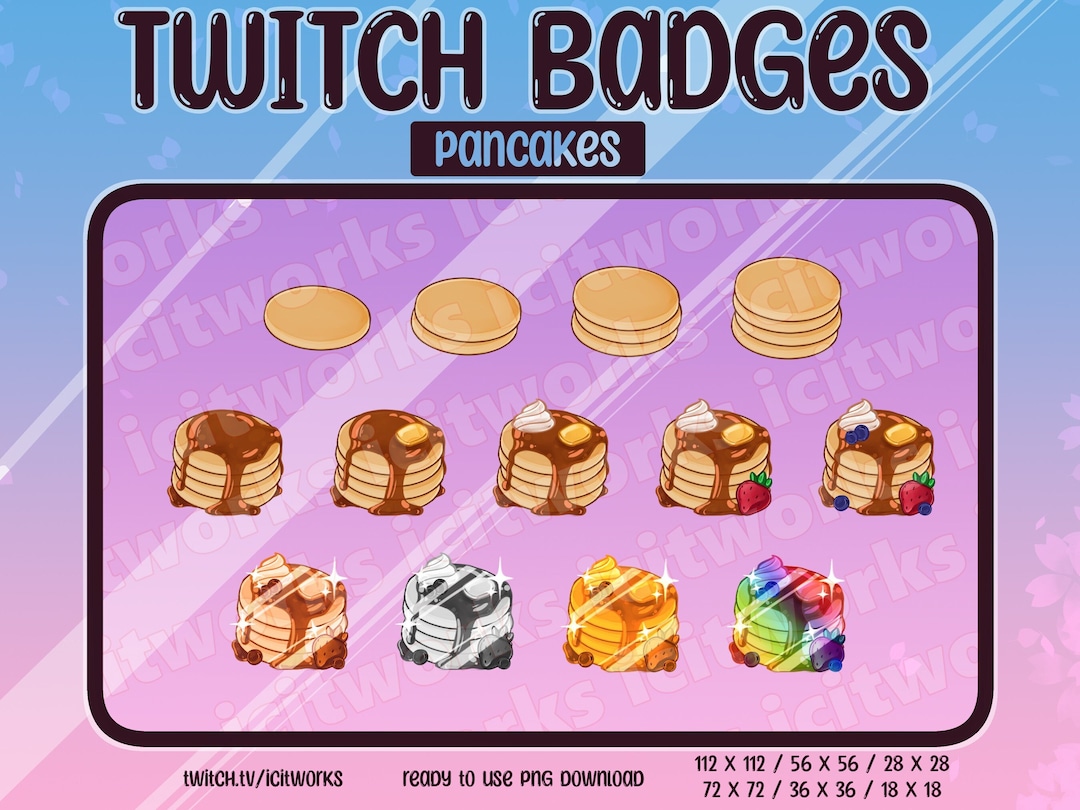 13 Pancake Stack Twitch Sub Bit Badges Emotes Kawaii - Etsy