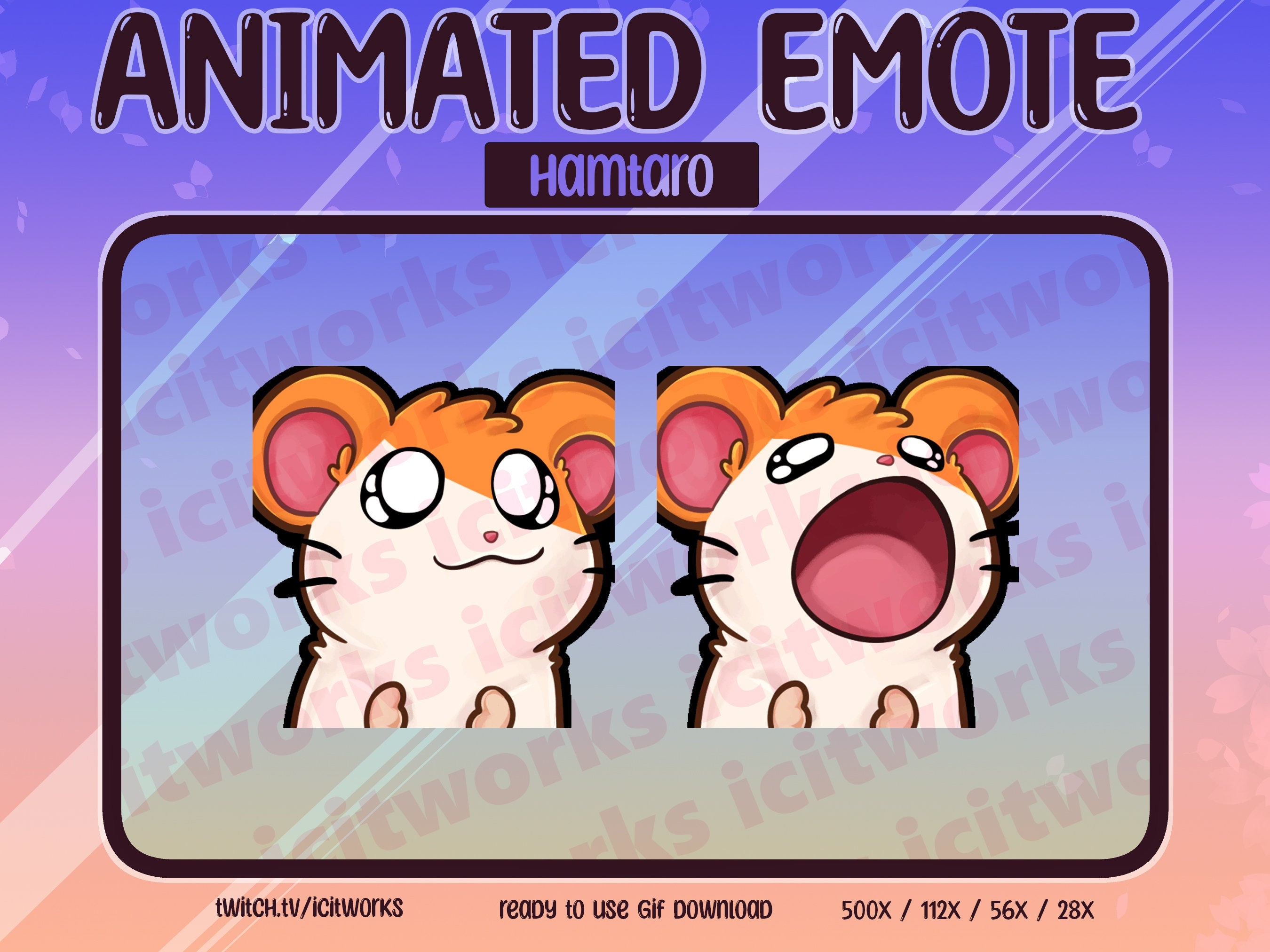 Hamtaro Pop Cat Inspired Animated Twitch Emote Discord Youtube GIF - Etsy